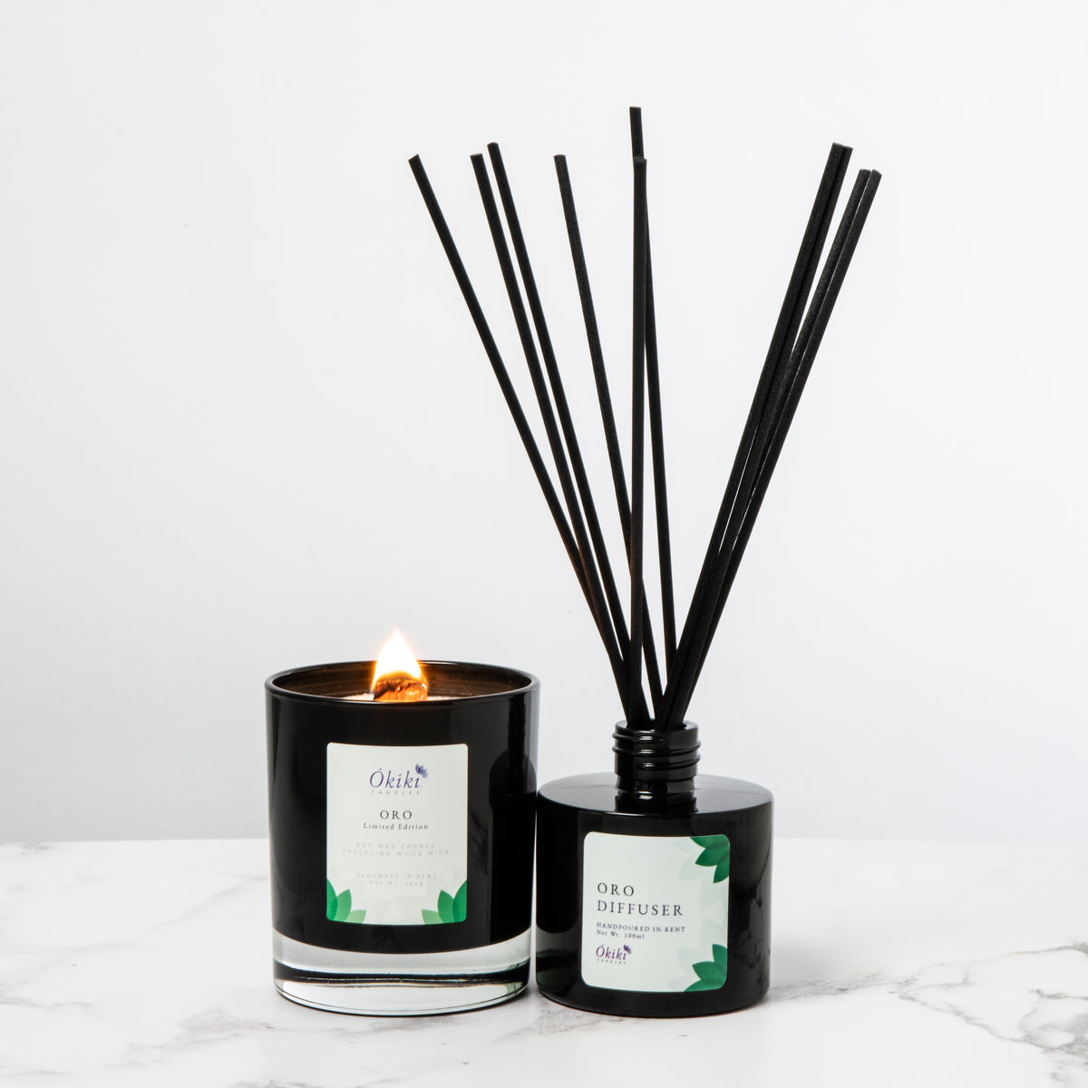 Oro Candle & Diffuser Set – Okiki Skincare